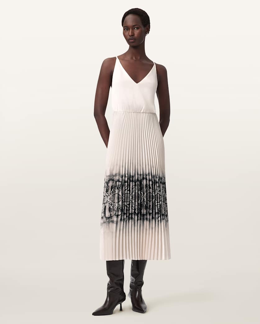 Curtis Ophis 2-in-1 Dress Chalk White | ALLSAINTS US